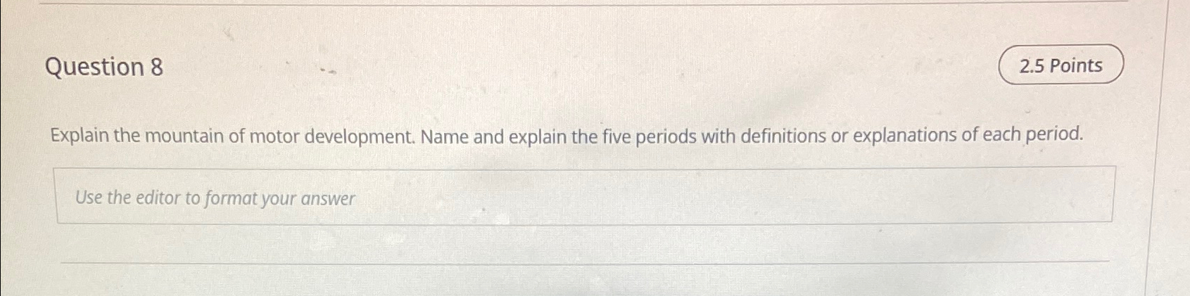 Solved Question 82.5 ﻿PointsExplain the mountain of motor | Chegg.com