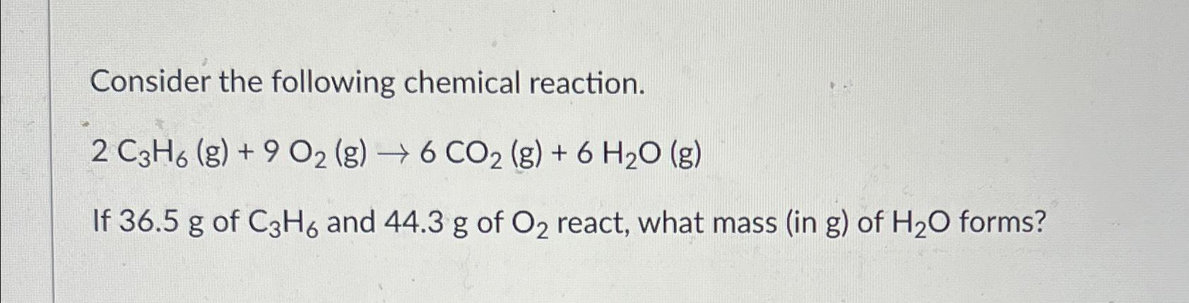 Solved Consider the following chemical | Chegg.com