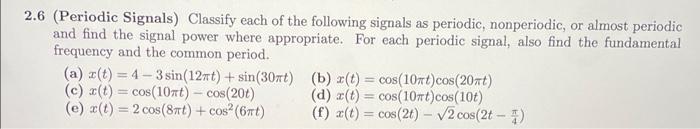 Solved Practice 5: Periodic Signals MATLAB to solve Q. 2.6 | Chegg.com