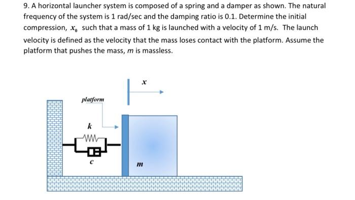 Solved 9. A horizontal launcher system is composed of a | Chegg.com