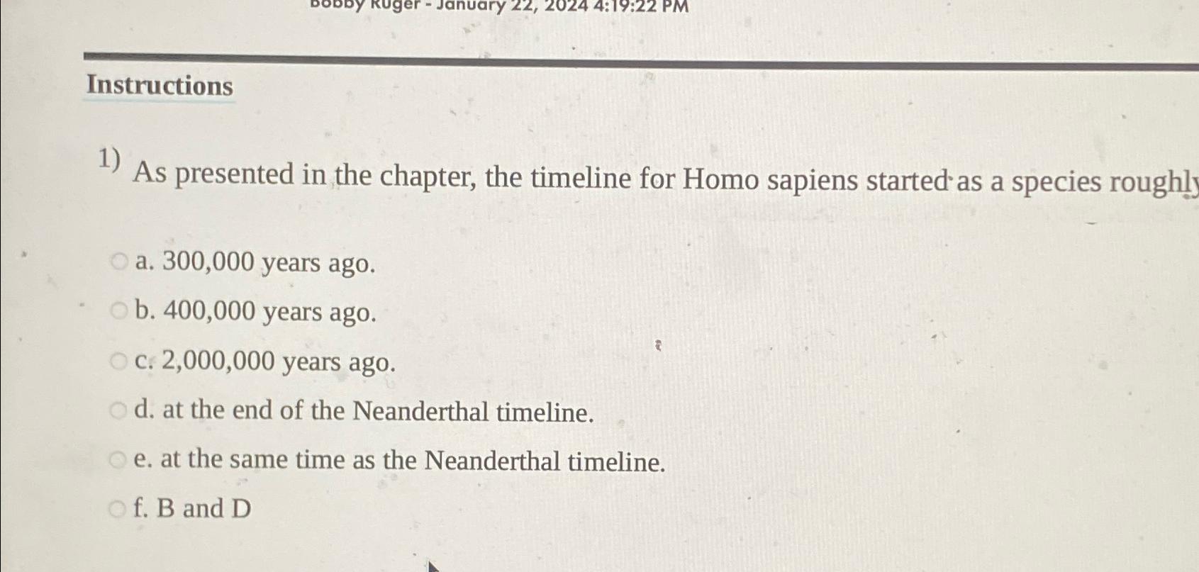Solved InstructionsAs presented in the chapter, the timeline | Chegg.com