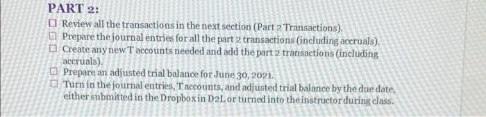 Solved PART 1: Review all the transactions in the next | Chegg.com