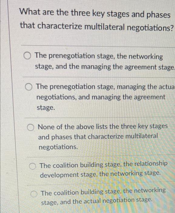 Solved What are the three key stages and phases that | Chegg.com