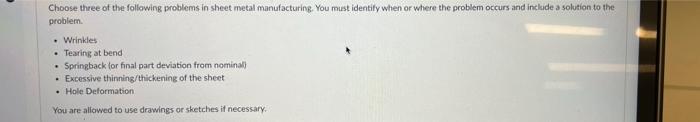 Solved Choose three of the following problems in sheet metal | Chegg.com