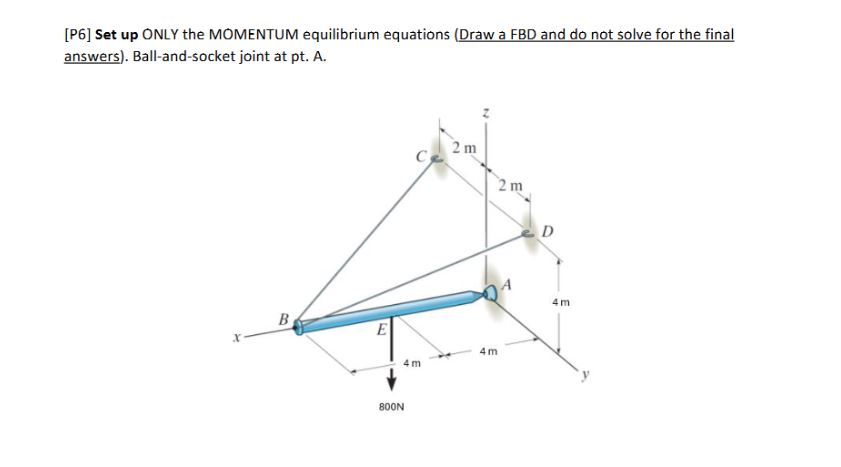 Solved [P6] ﻿Set up ONLY the MOMENTUM equilibrium equations | Chegg.com
