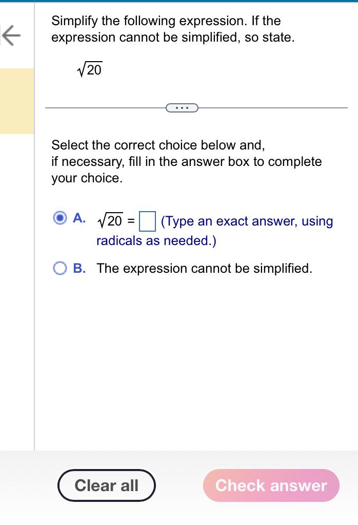 Solved Simplify the following expression. If the expression | Chegg.com