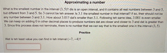 Solved Approximating a number What is the smallest number in | Chegg.com