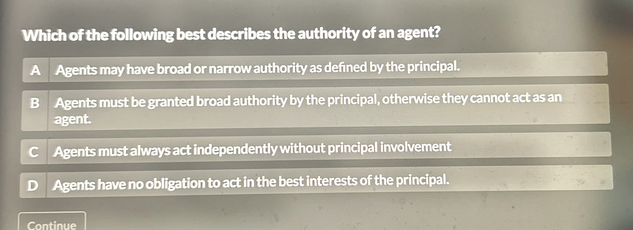 Solved Which of the following best describes the authority | Chegg.com