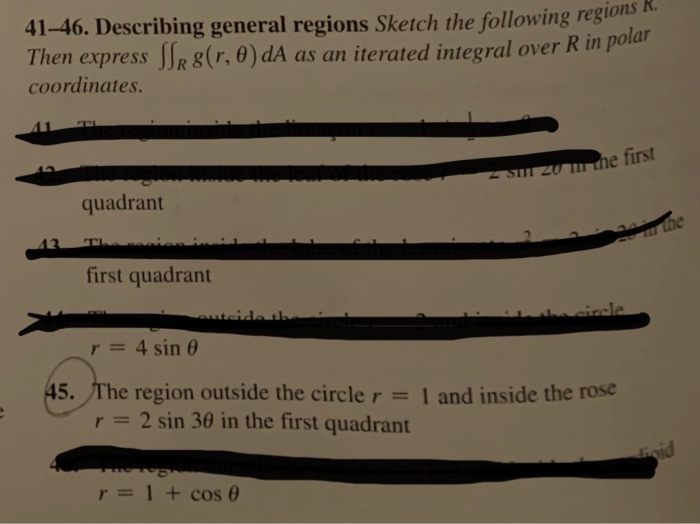 Solved 41-46. Describing general regions Sketch the | Chegg.com
