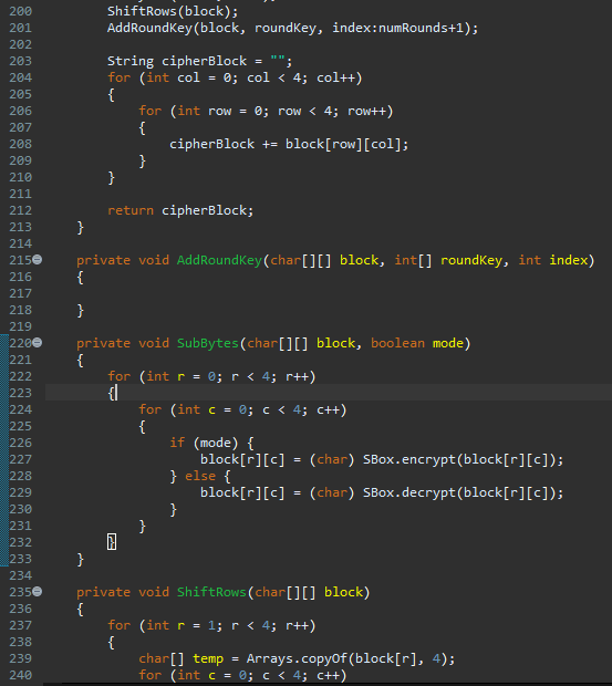 Solved Complete the implementation of the AES algorithm | Chegg.com