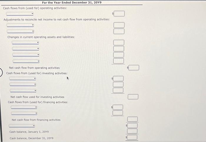 Solved Statement of Cash Flows-Indirect Method The | Chegg.com