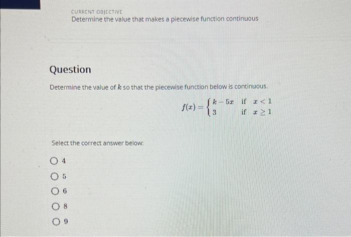 Solved CURRENT ODICCTIVE Determine the value that makes a | Chegg.com