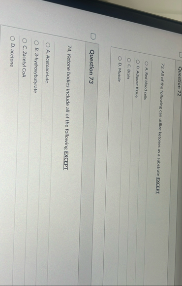 Solved Question 7273. ﻿All of the following can utilize | Chegg.com