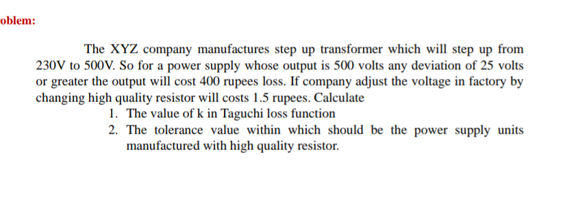 Solved oblem:The XYZ company manufactures step up | Chegg.com