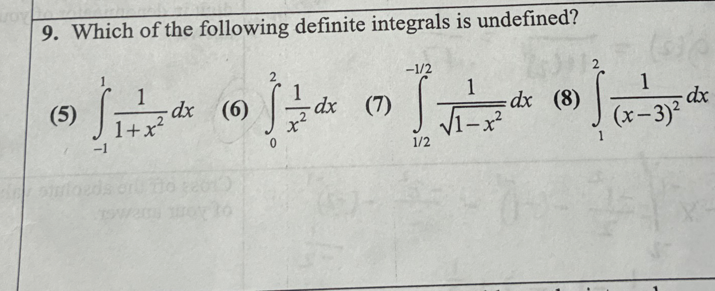 Solved Which of the following definite integrals is | Chegg.com