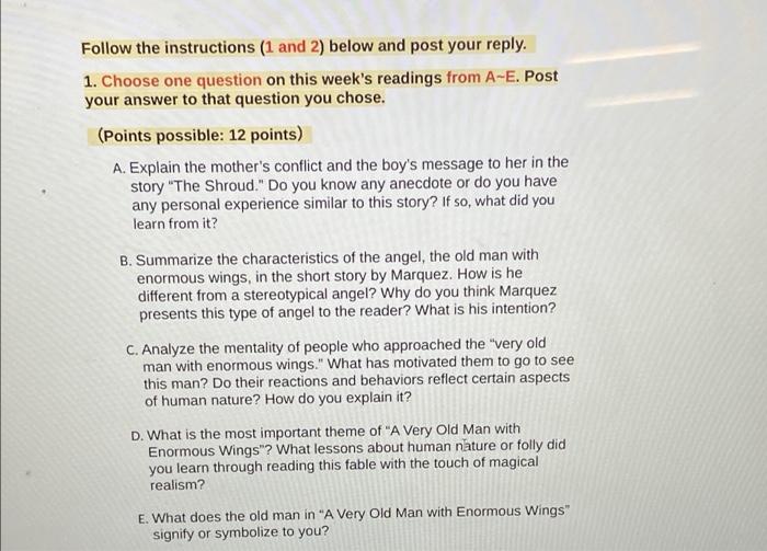 Follow the instructions (1 and 2) below and post your | Chegg.com