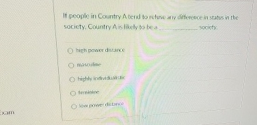 Solved If people in Country A tend to refuse any difference | Chegg.com
