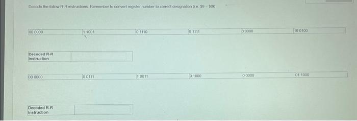 Solved 000000 11001 91110 0411 00000 100100 Decoded R-A | Chegg.com