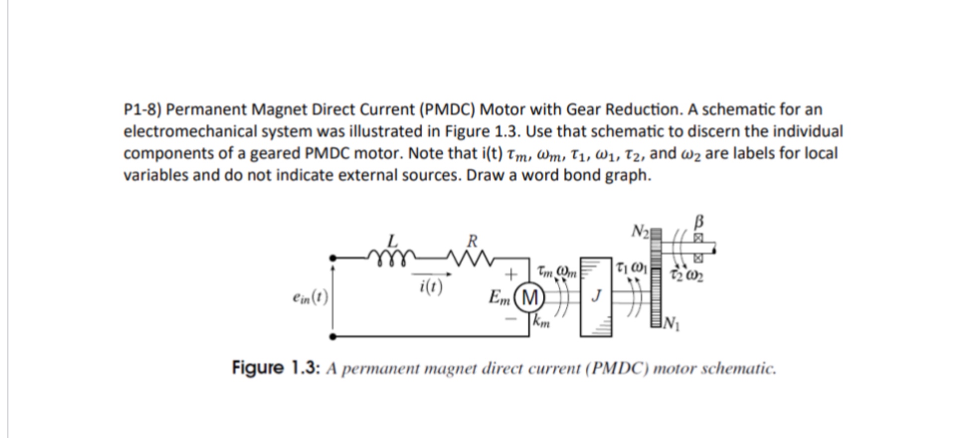 Solved P1-8) ﻿Permanent Magnet Direct Current (PMDC) ﻿Motor | Chegg.com