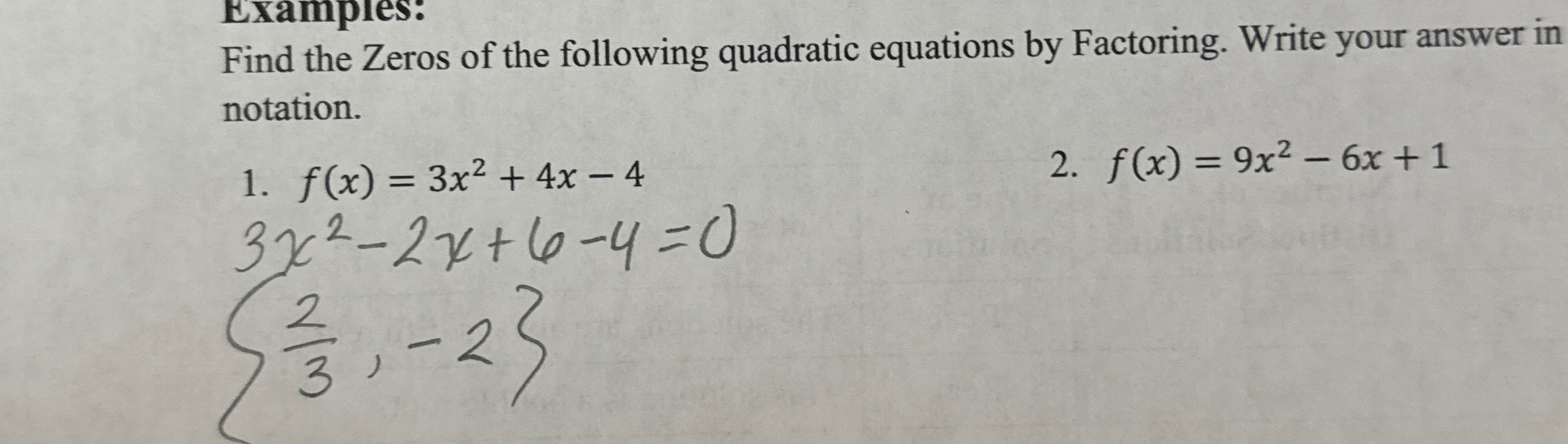 Solved Find the Zeros of the following quadratic equations | Chegg.com