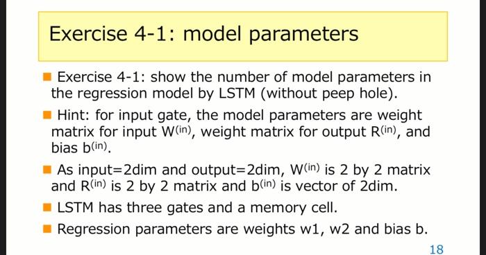 Solved Exercise 4-1: model parameters Exercise 4-1: show the | Chegg.com Solved Exercise 4-1: model parameters Exercise 4-1: show the | Chegg.com