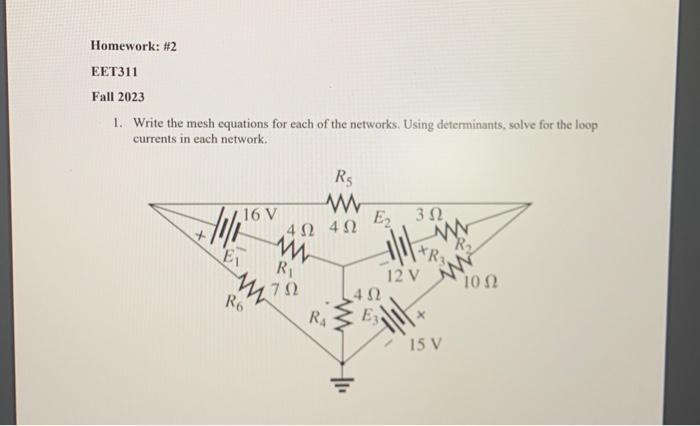 Solved 1. Write the mesh equations for each of the networks. | Chegg.com