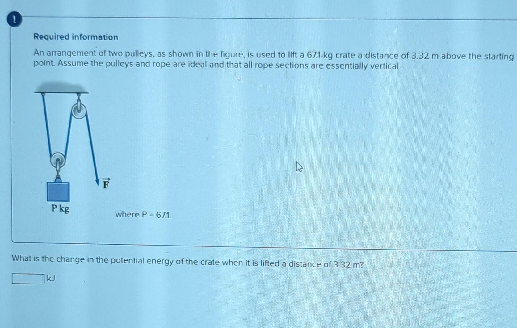 Solved Required information An arrangement of two pulleys, | Chegg.com