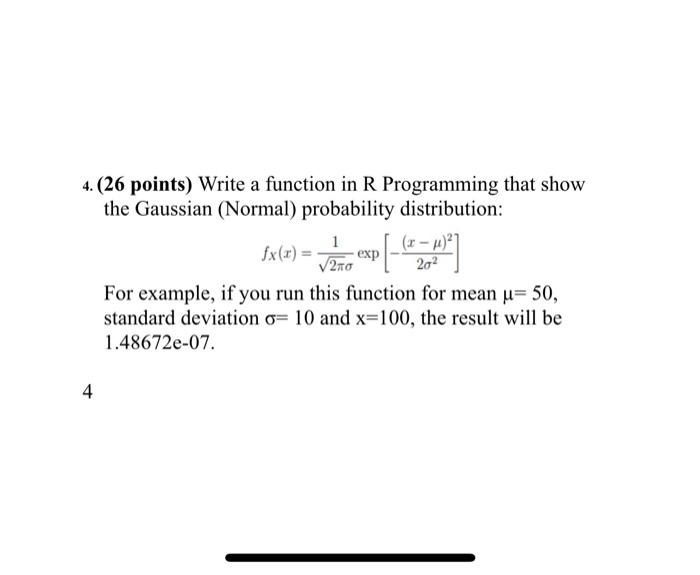 Solved 4. (26 points) Write a function in R Programming that | Chegg.com