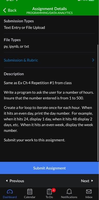 Solved Assignment Details BaCk PROGRAMMING/DATA ANALYTICS | Chegg.com