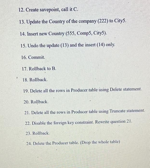 Solved 1 Create Table Producer Based In The Following Table