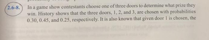 Solved In a game show contestants choose one of three doors | Chegg.com
