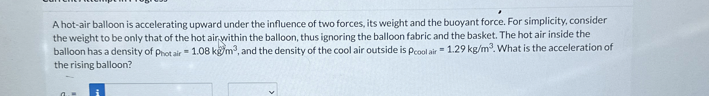Solved A hot-air balloon is accelerating upward under the | Chegg.com