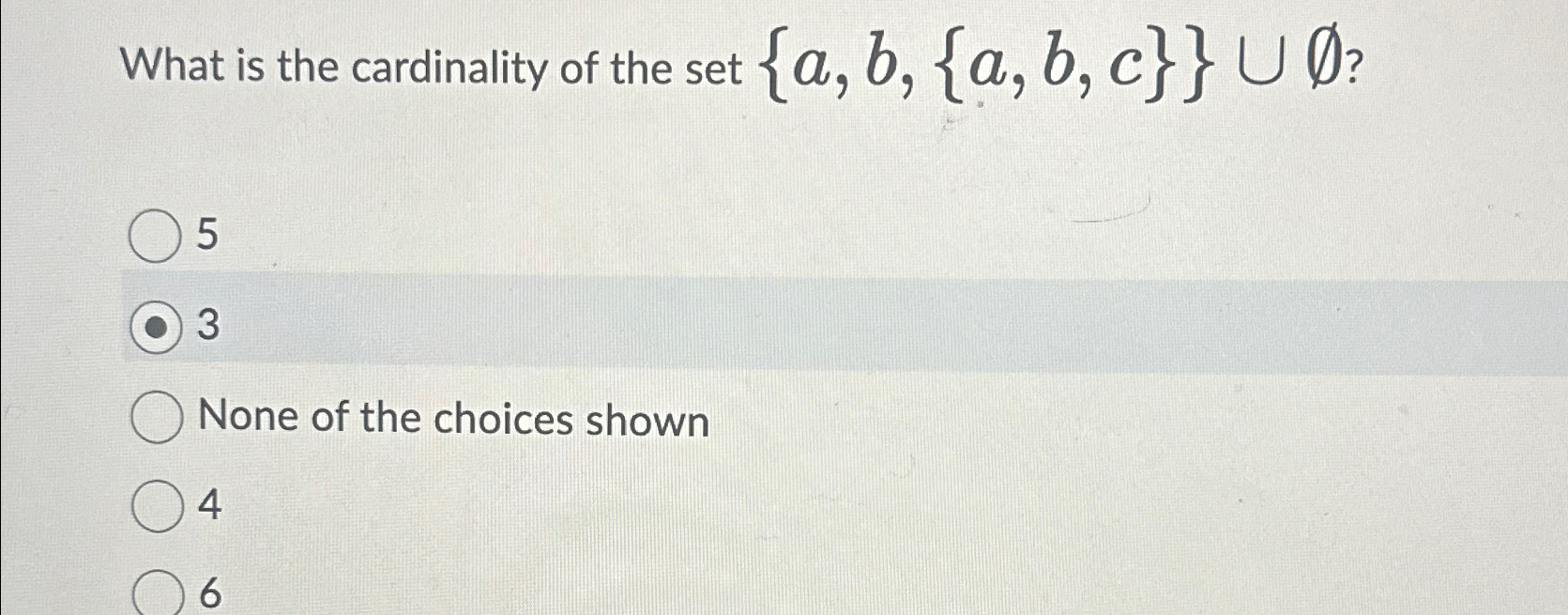 Solved What is the cardinality of the set | Chegg.com