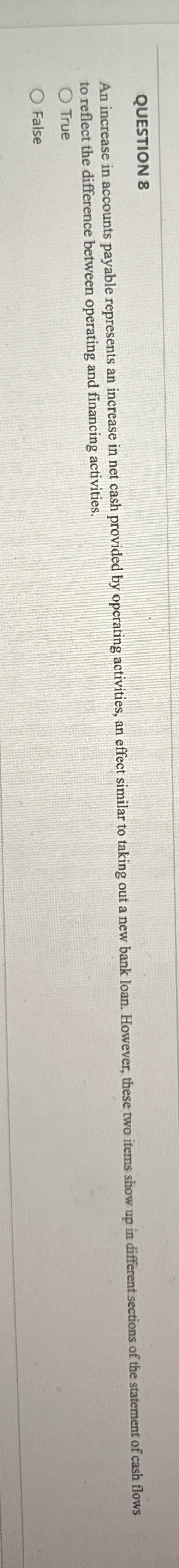 Solved QUESTION 8 ﻿to reflect the difference between | Chegg.com