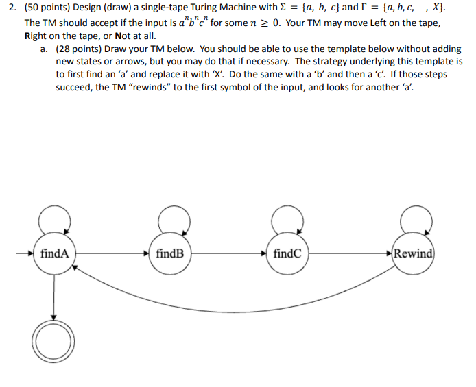 Solved (50 ﻿points) ﻿Design (draw) ﻿a single-tape Turing | Chegg.com