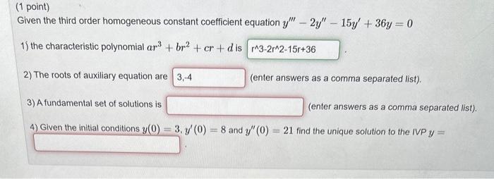 Solved Given the third order homogeneous constant | Chegg.com