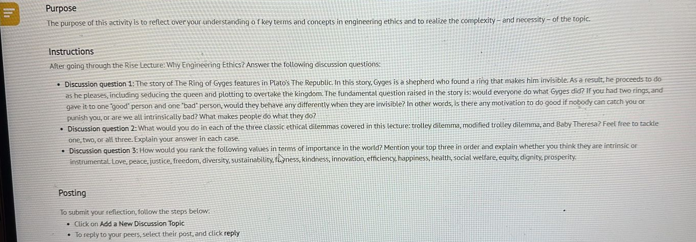 Solved PurposeThe purpose of this activity is to reflect | Chegg.com