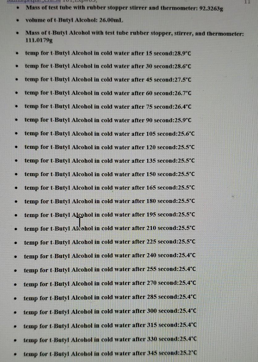 Solved Part I 1. Using Excel, graph each freezing point | Chegg.com
