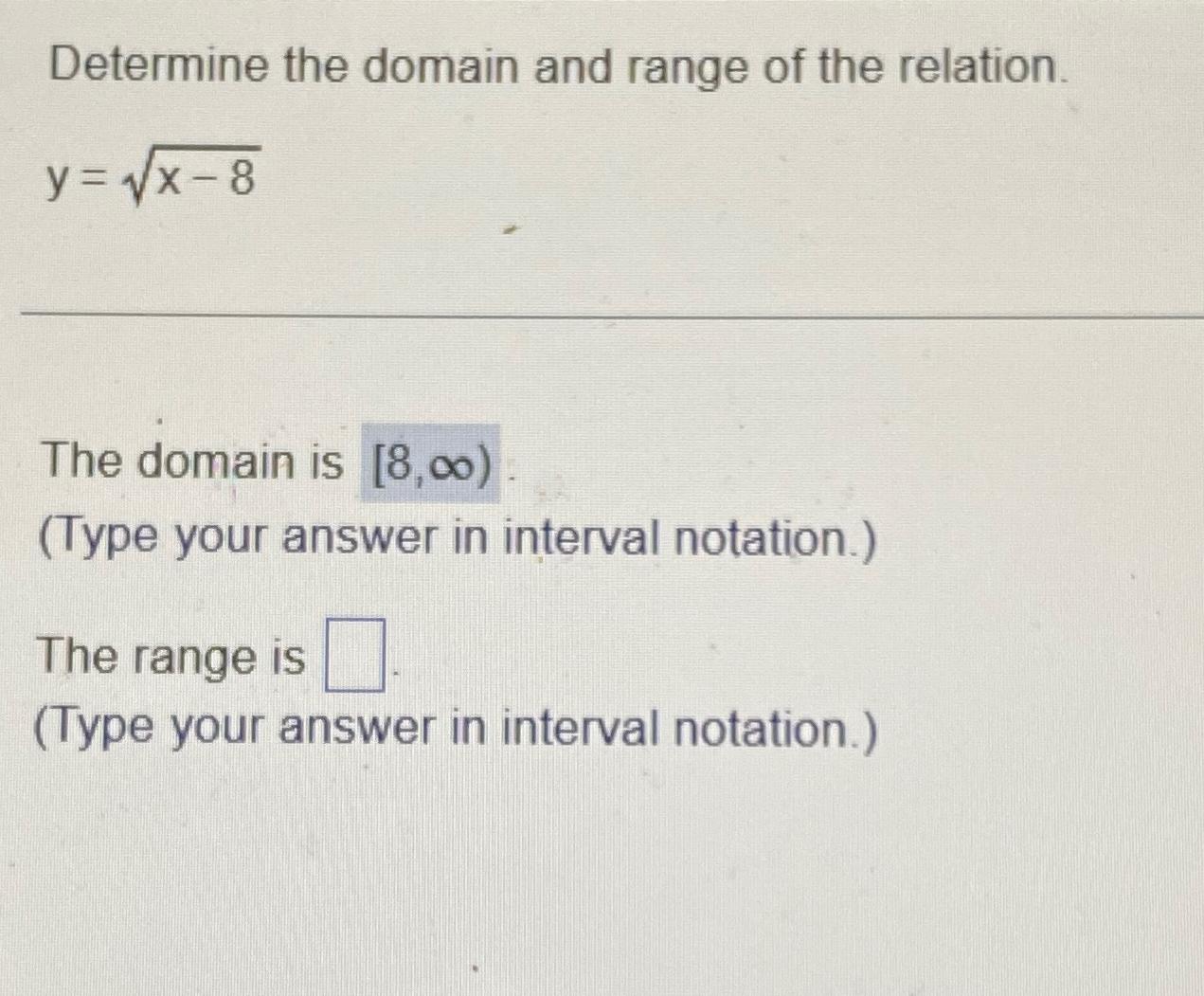 Solved Determine the domain and range of the | Chegg.com