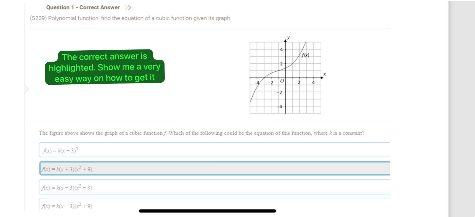 Solved Question 1 - ﻿Correct Answer(S239) ﻿Polynomial | Chegg.com