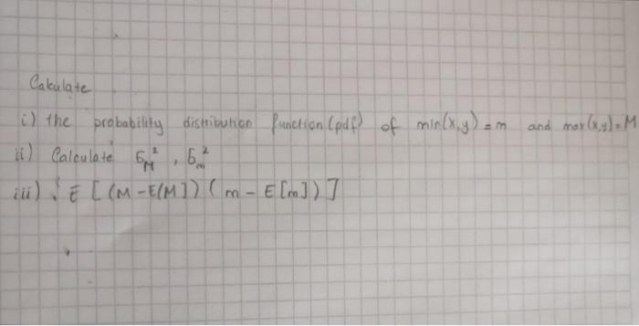 Solved Cakulate (i C) the probability distribution function | Chegg.com