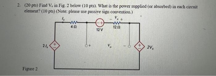 Solved 3. (15 pts) Please calculate Vba and the power | Chegg.com