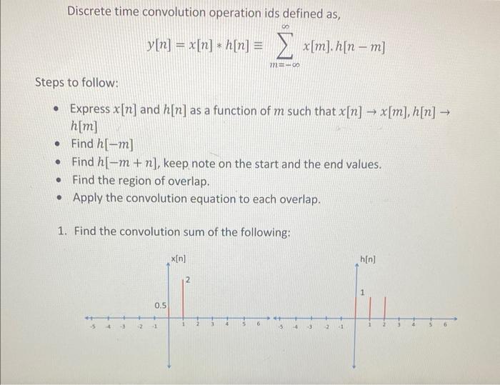 Solved Discrete time convolution operation ids defined as, | Chegg.com