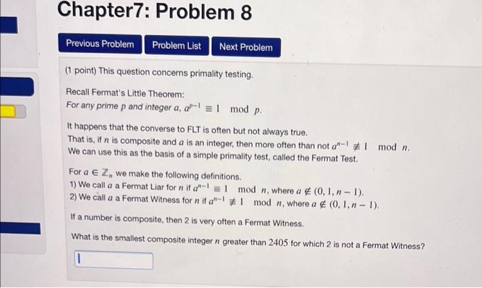 Solved Chapter7: Problem 8 Previous Problem Problem List | Chegg.com