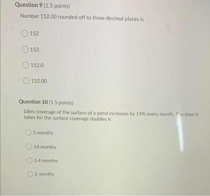 Solved Question 9 (1.5 points) Number 152.00 rounded off to | Chegg.com