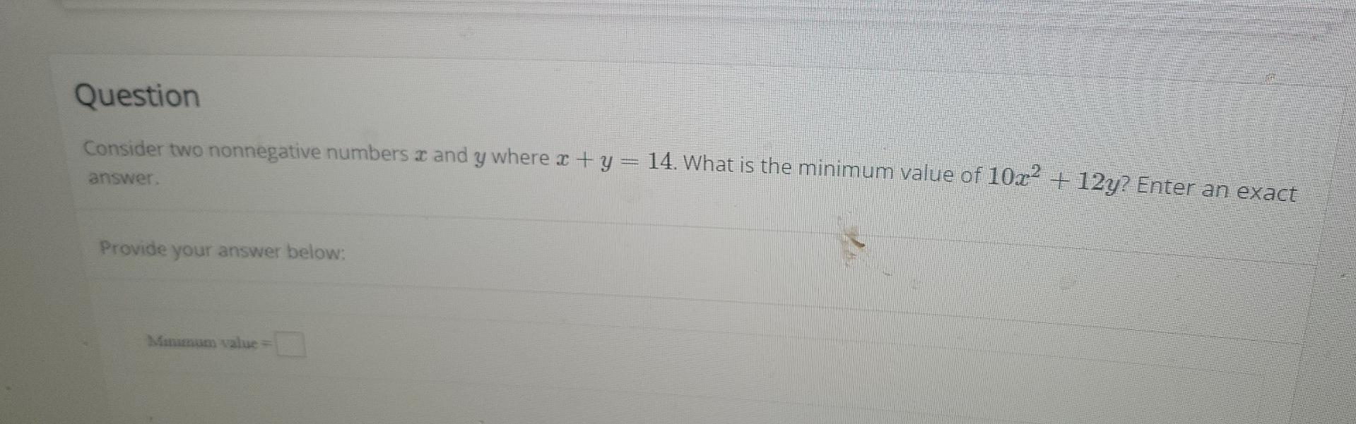 Solved Question Consider Two Nonnegative Numbers And Y Where