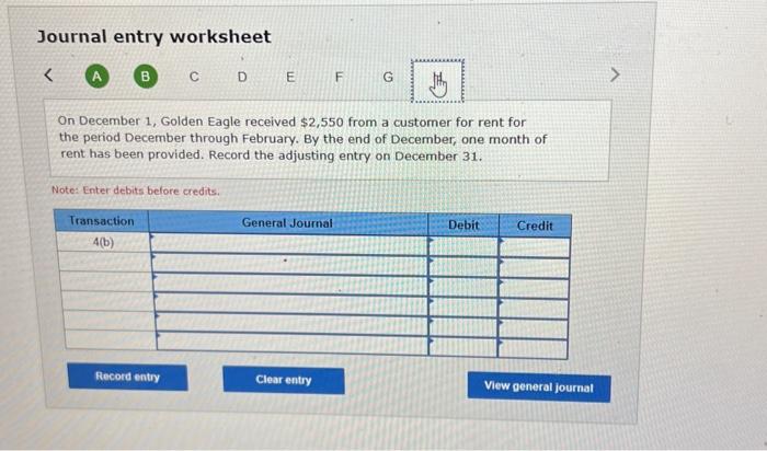 Solved Journal entry worksheet (A) (B) C D E On December 1, | Chegg.com