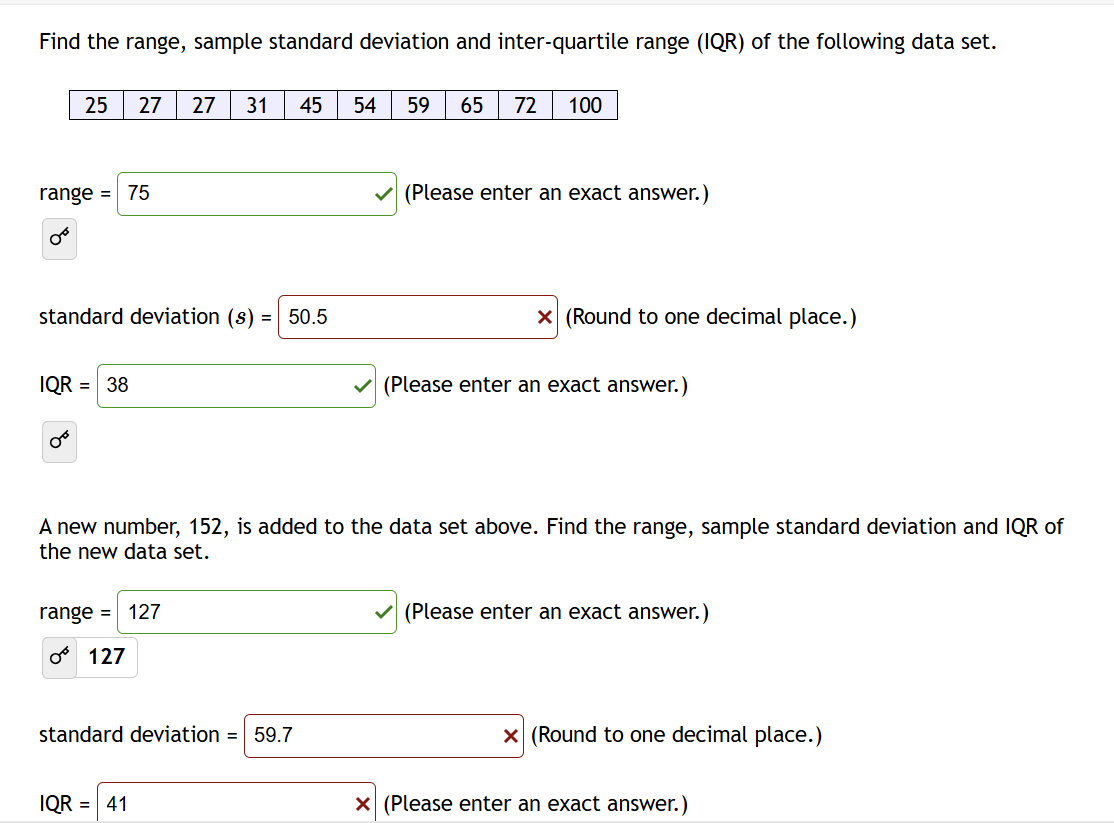 Solved Find the range, sample standard deviation and | Chegg.com