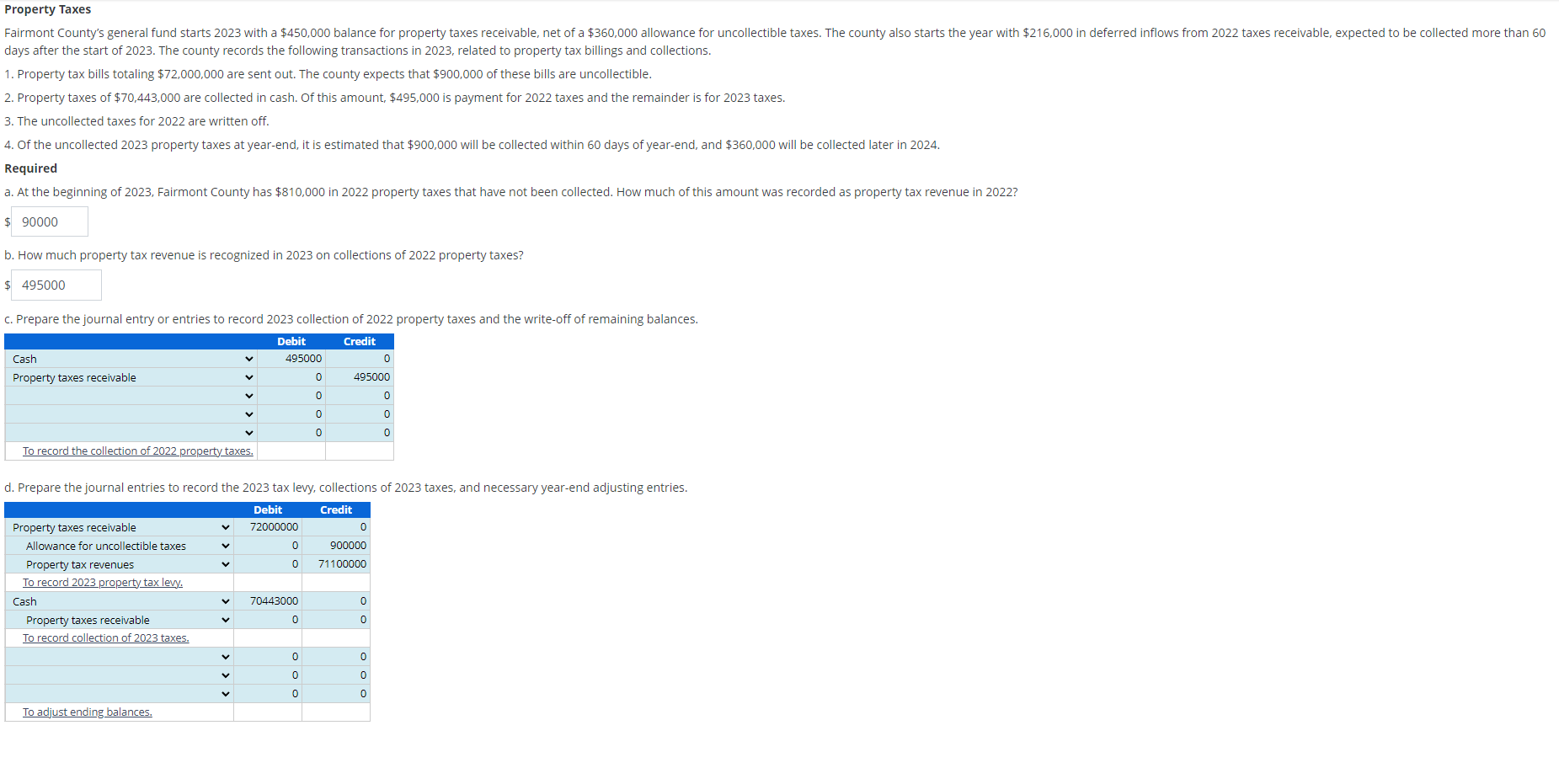 Solved Property Taxesdays after the start of 2023. ﻿The | Chegg.com