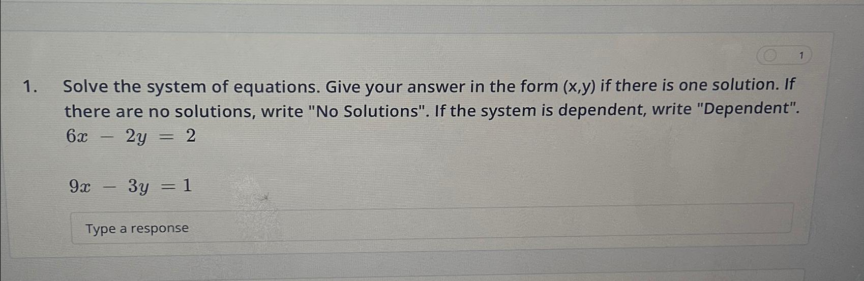 Solved Solve the system of equations. Give your answer in | Chegg.com